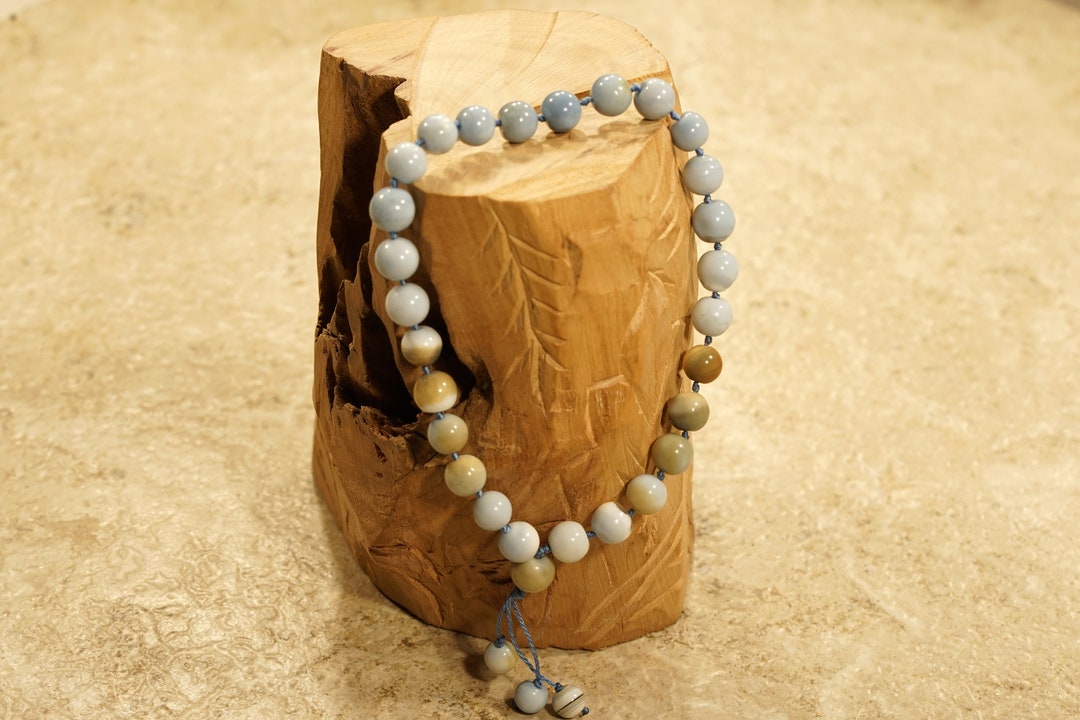 Blue Peruvian Mala Pocket Mala • Blue Andean Opal Pocket Mala Beads ...