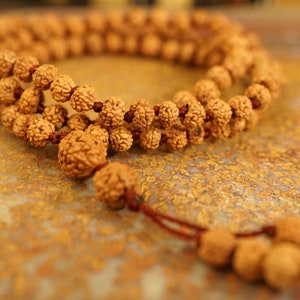 Dainty Rudraksha Mala • Very Small 4mm to 5mm Rudraksha Beads • Natural ...