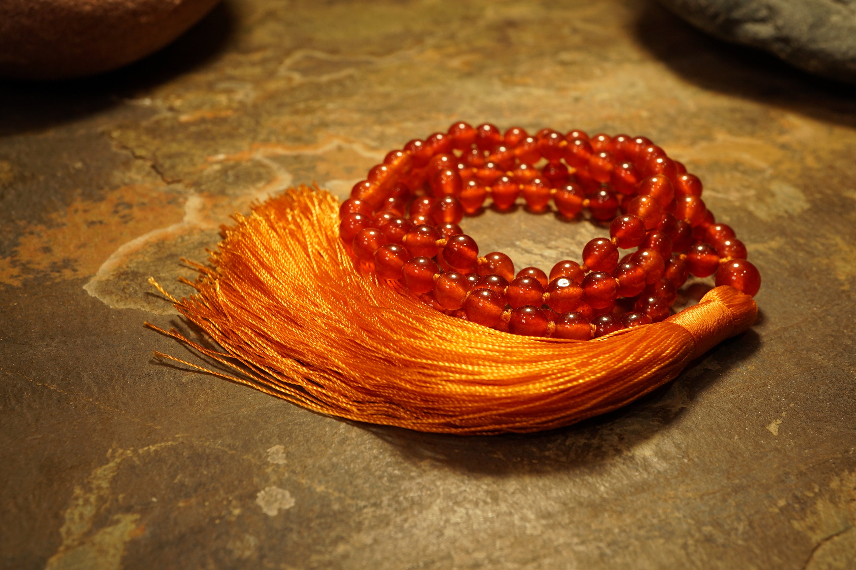 Burnt Orange Jade Mala Jade Mala Necklace Jade Necklace | Etsy
