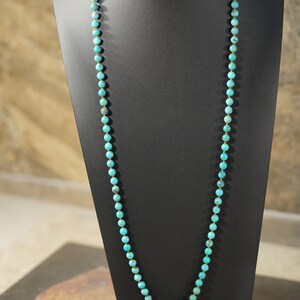 Handcrafted Turquoise Mala Necklace • 108 Bead Meditation Jewelry ...