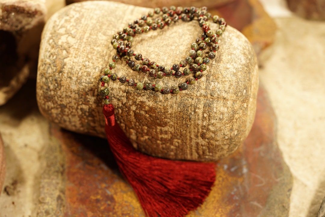 African Bloodstone Mala • Dragon's Blood Mala • Dainty Mala • Dragon ...