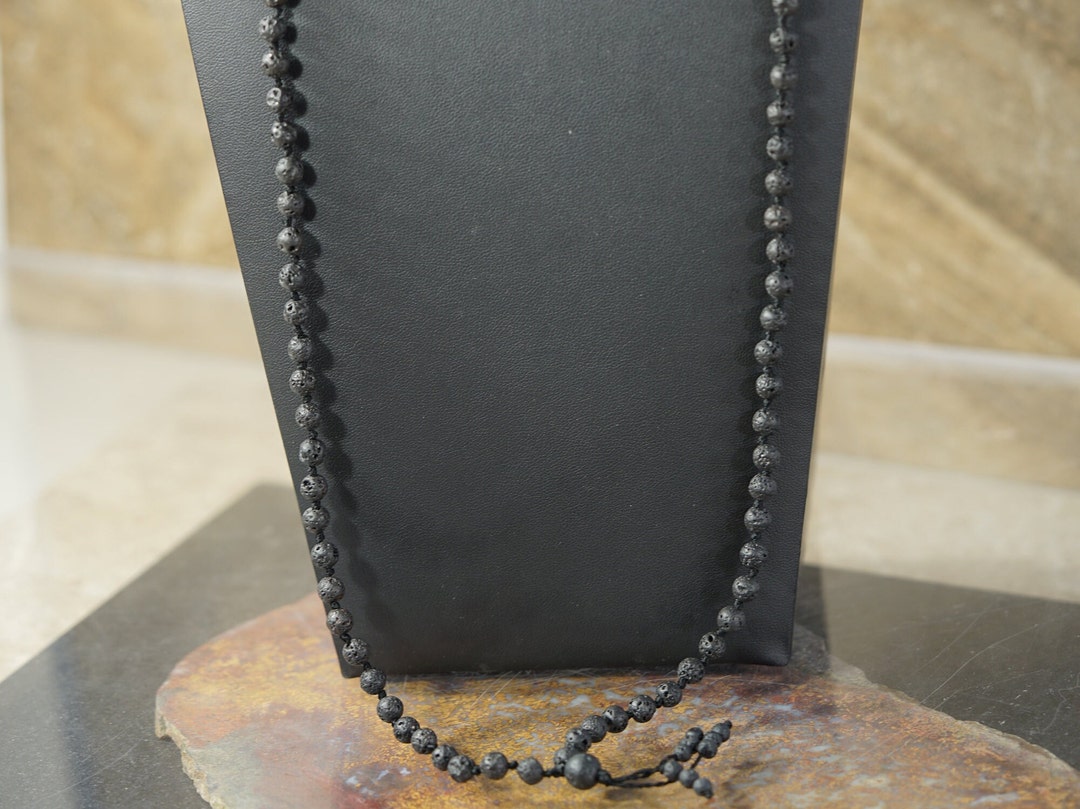 Lava Mala • Black Mala Beads • Men's Mala • Lava Wrap Bracelet • Lava ...