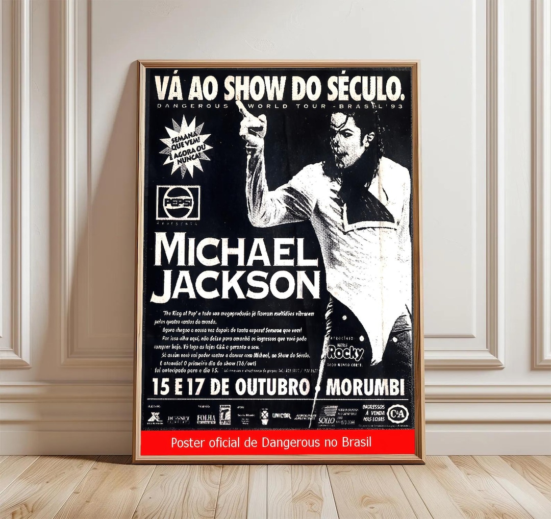 Michael Jackson Concert Poster - Vintage 1993 Dangerous World Tour ...