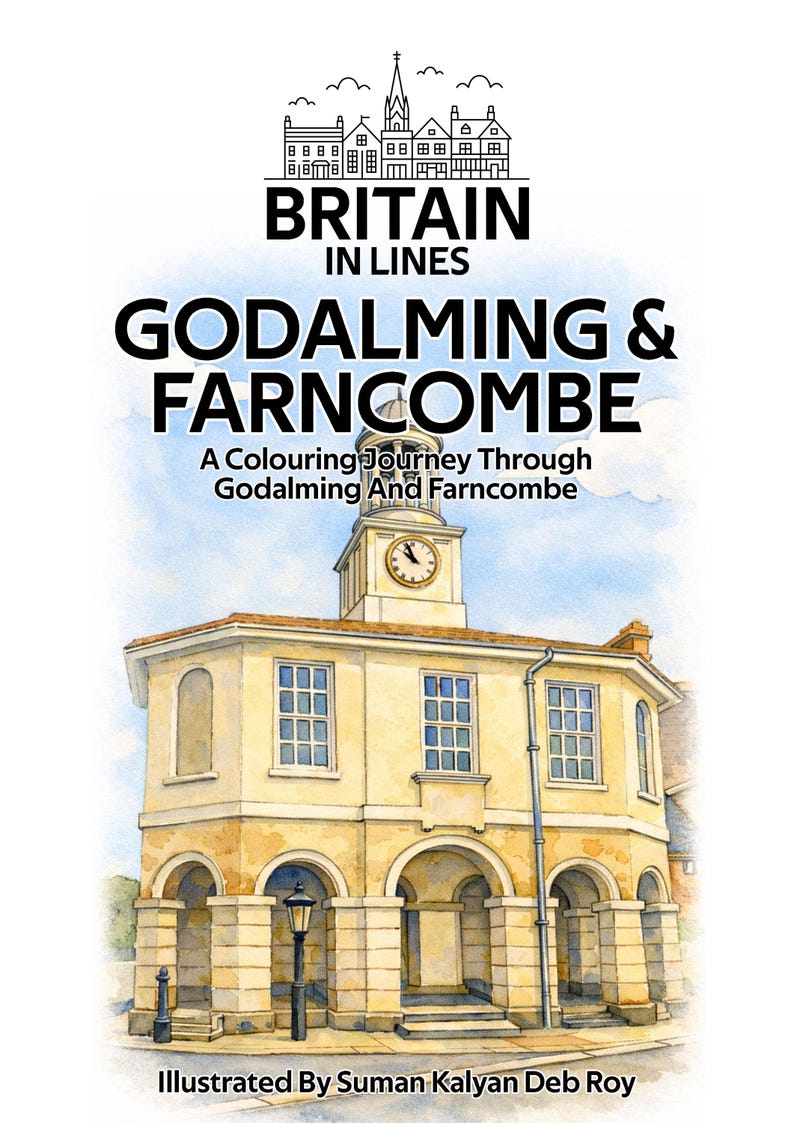 Godalming & Farncombe Colouring Book, Surrey Illustration, A4 Wire ...