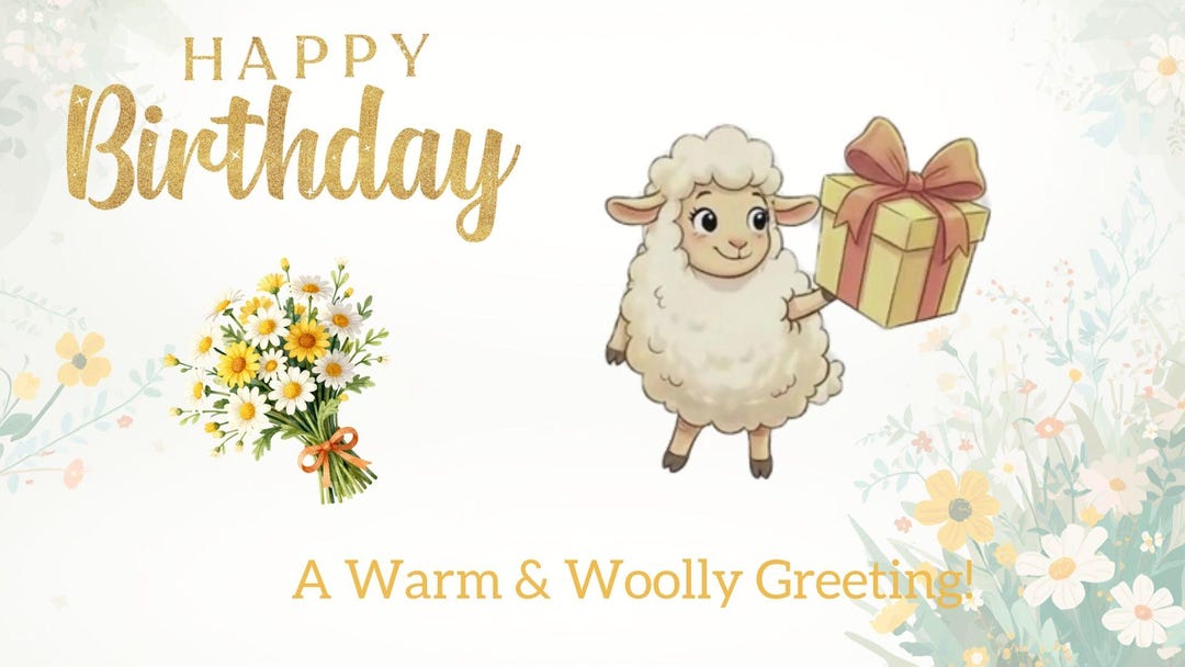 Animated Birthday Ecard With Sheep – Musical MP4 Video (digital ...