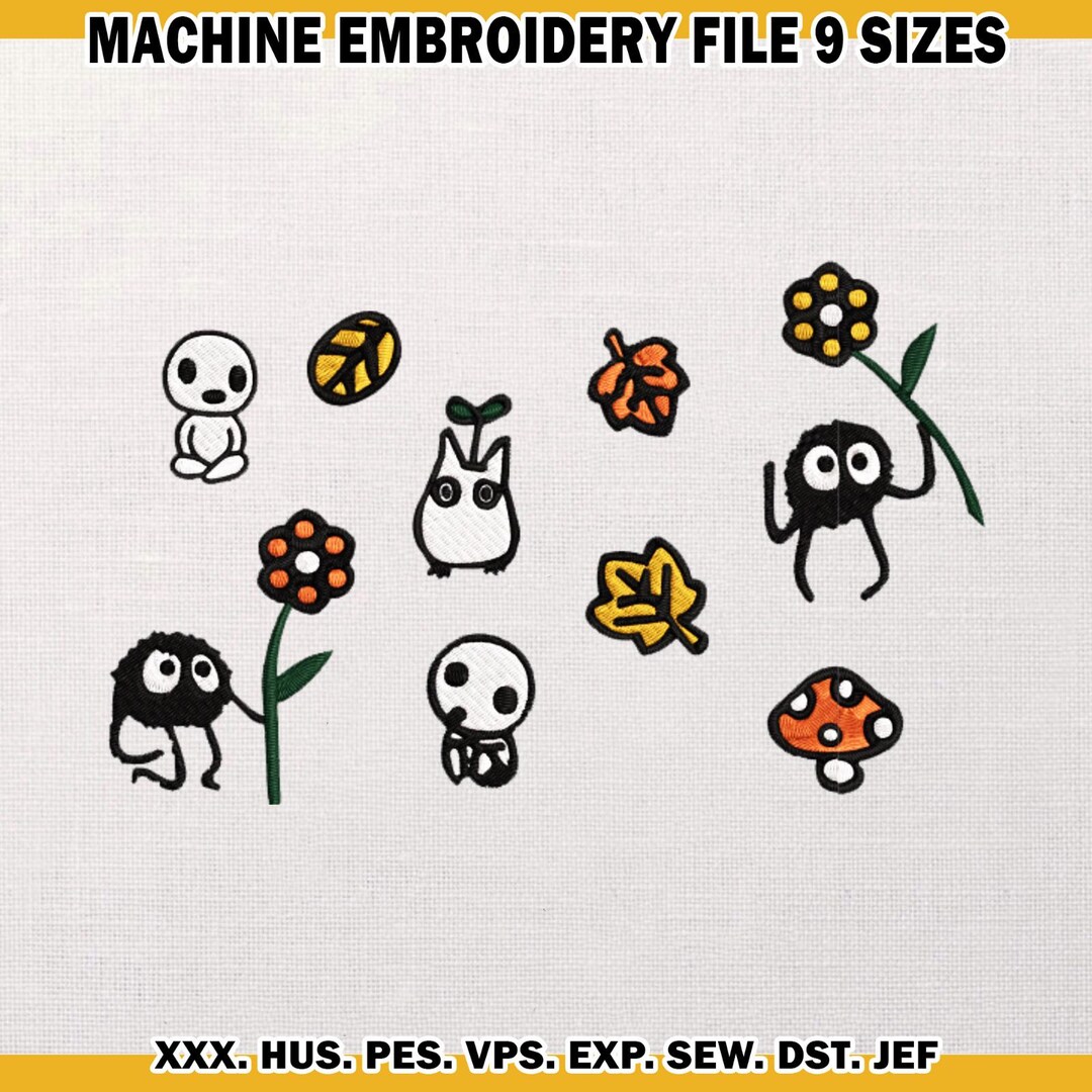Kodama Embroidery Design, Soot Sprite Machine Embroidery File (digital ...