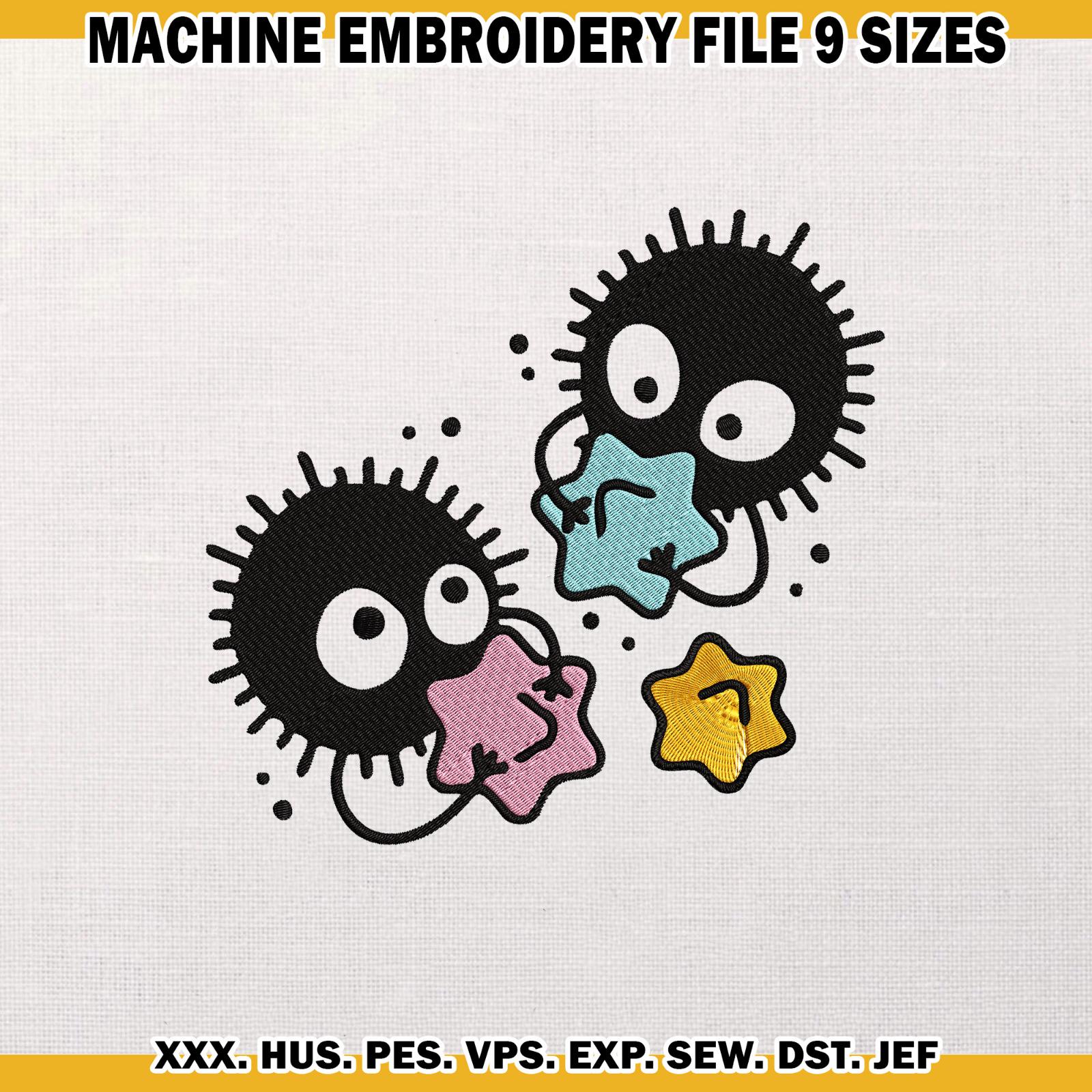 Soot Sprite Embroidery Design, Kawaii Anime Machine Embroidery File ...