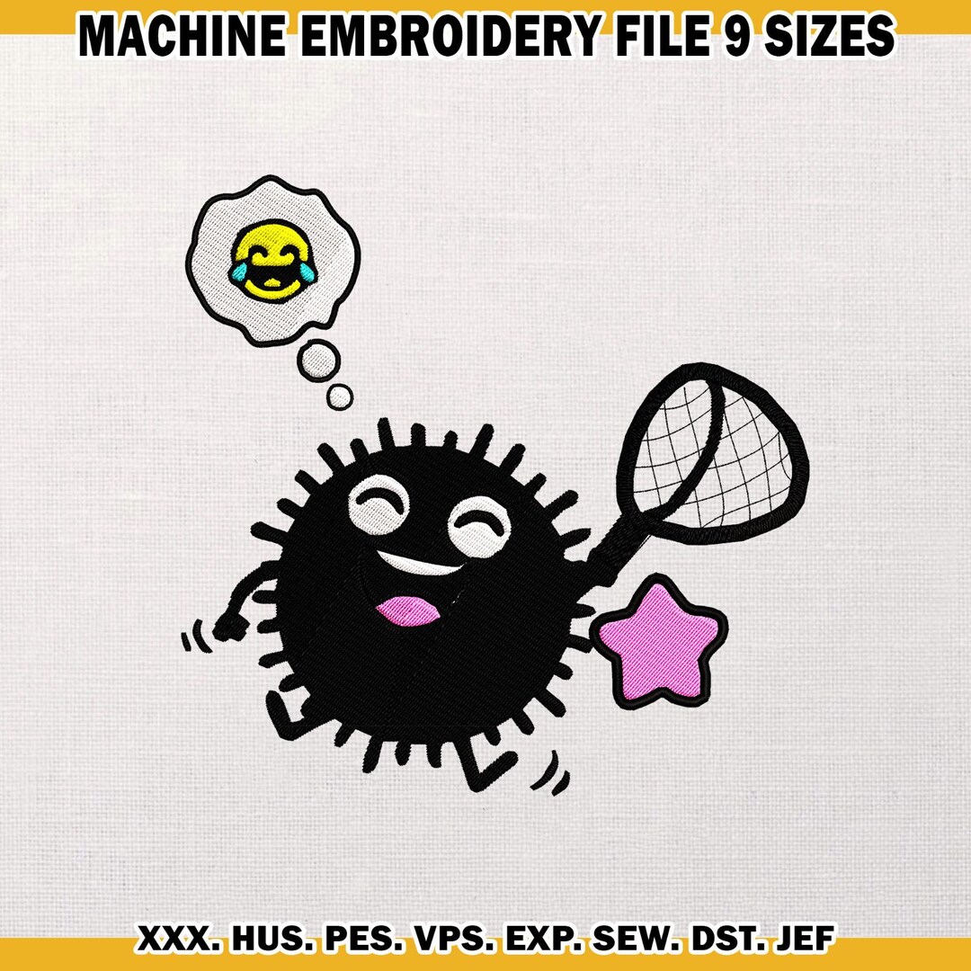 Laughing Soot Sprite Embroidery Design, Anime Dust Bunny (pes, Dst, Hus ...