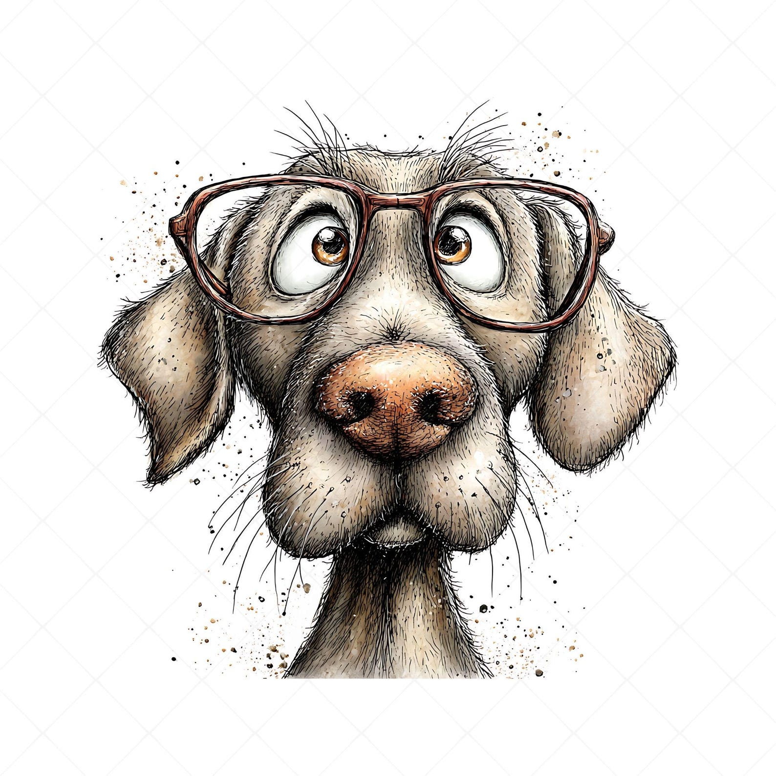 30 Whimsical Dogs Wearing Funny Glasses Clipart JPG, Dog Breeds ...