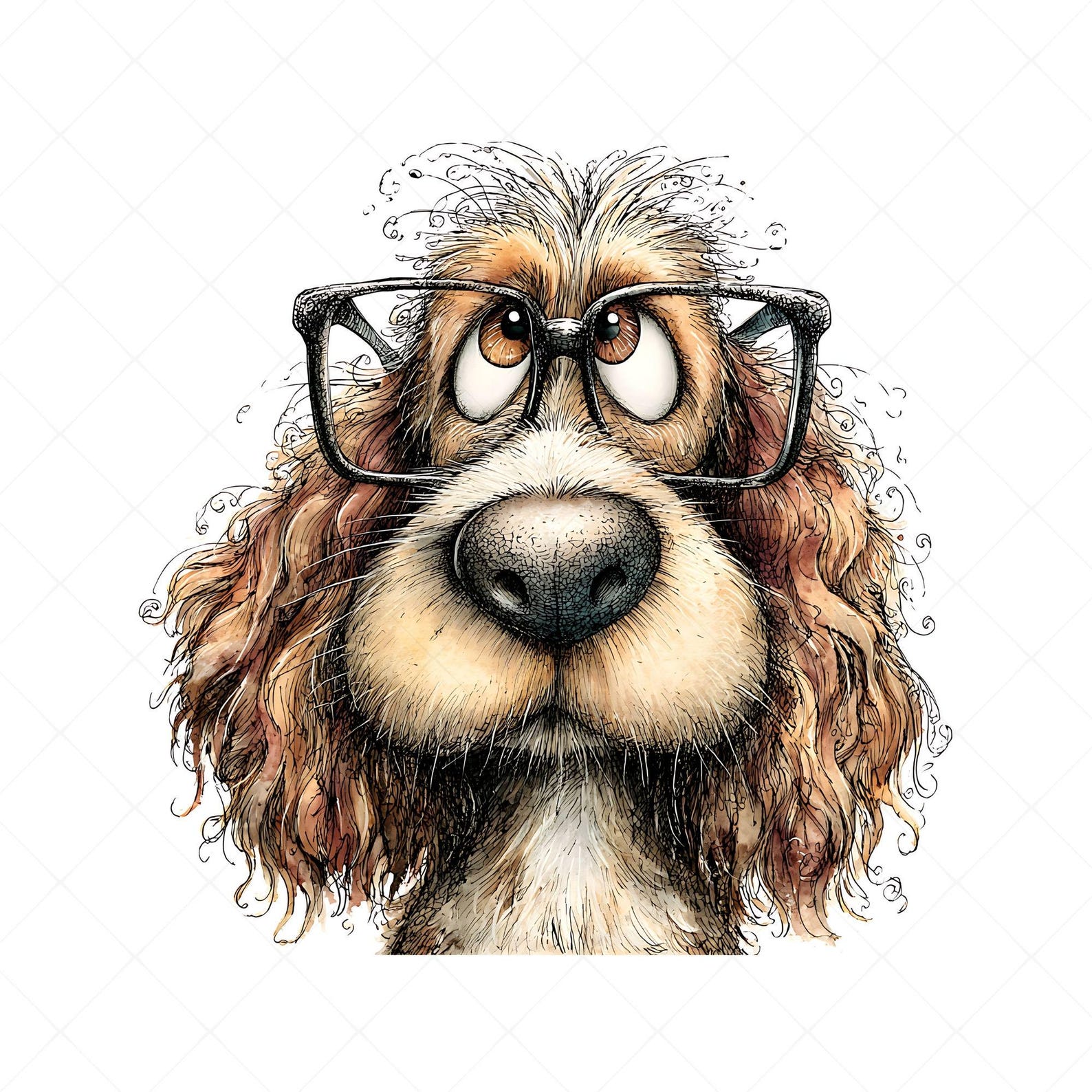 30 Whimsical Dogs Wearing Funny Glasses Clipart JPG, Dog Breeds ...