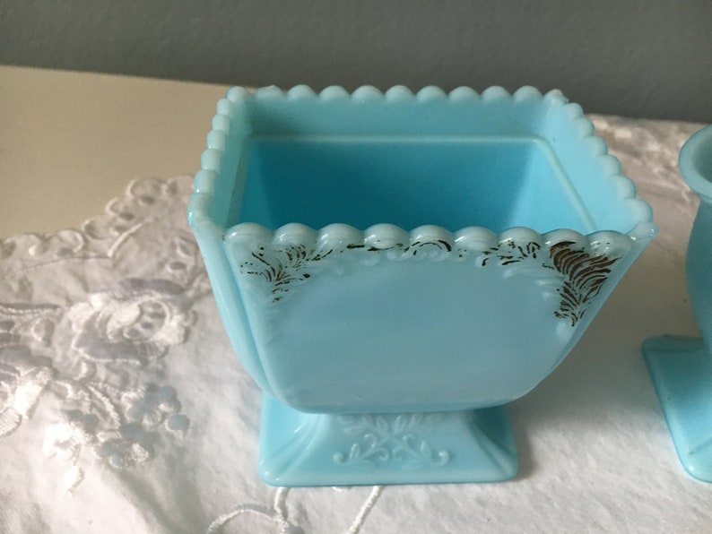 Sugar and Creamer Blue Milk Glass Vintage Milk Glass - Etsy