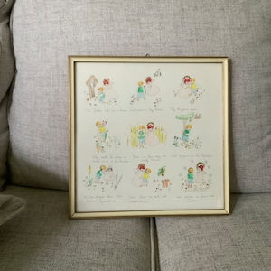The Lords Prayer Framed Watercolor and Pencil, Italian, A Print With ...