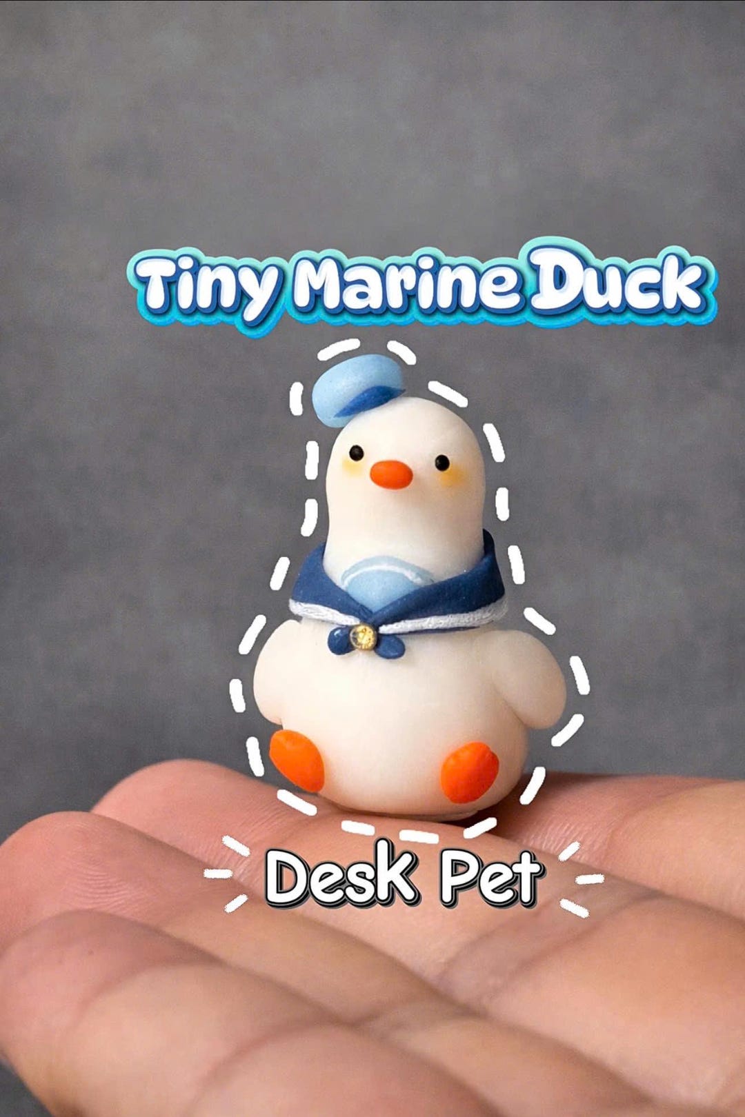 Tiny Marine Duck - Desk Pet, Handmade Desk Friend, Cozy Office ...