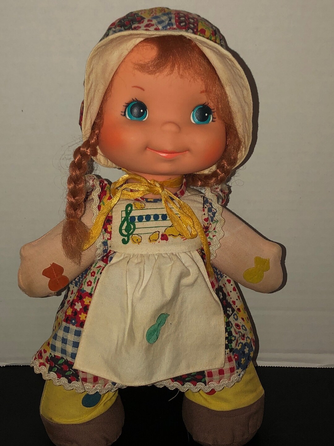 Mattel Vintage 1974 Love Notes Squeeze Musical Doll Red Hair Calico ...