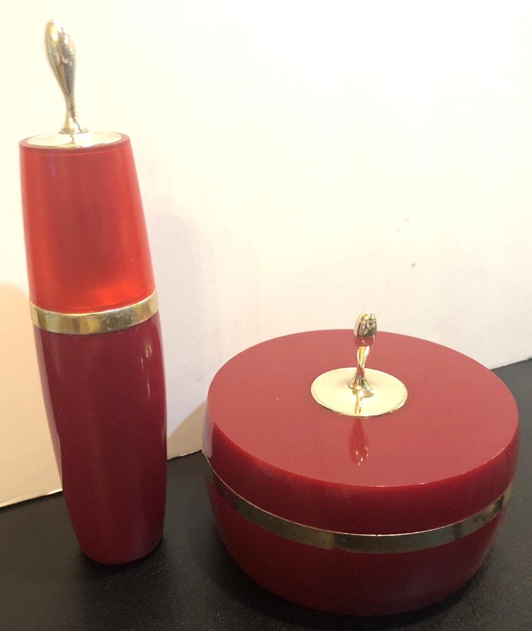 Vintage Perfume Bottle & Talc Powder Box Set Pre-owned Some Fading - Etsy