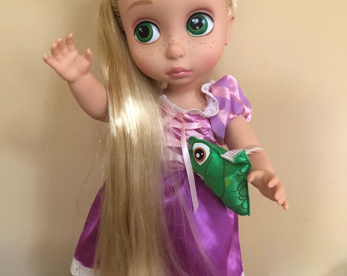 Disney Rapunzel 16" Doll Animators Tangled Long Blonde Hair W/ Pascal ...