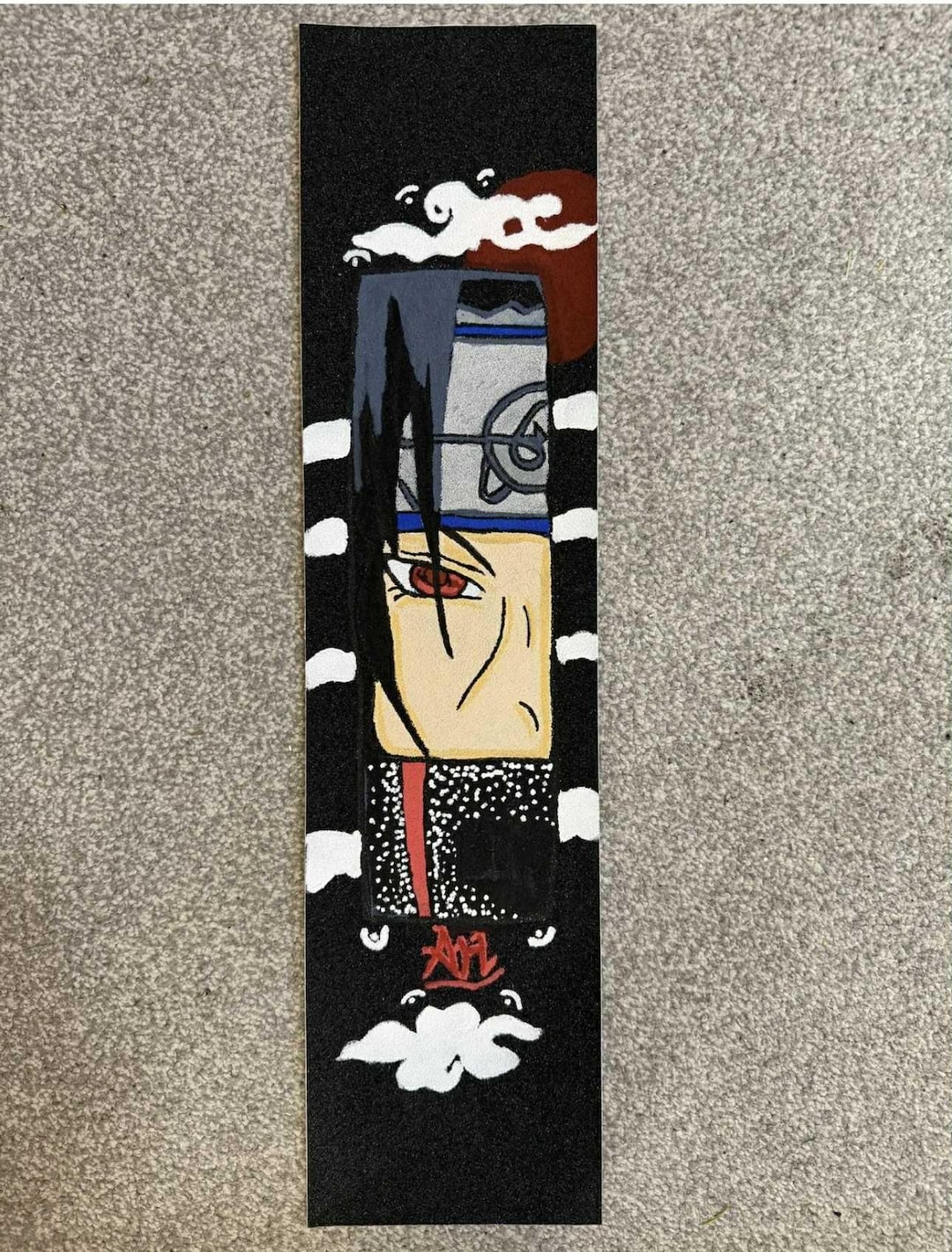 Custom Itachi Uchiha Face Skate Hut Scooter Grip Tape Black 570mm X ...