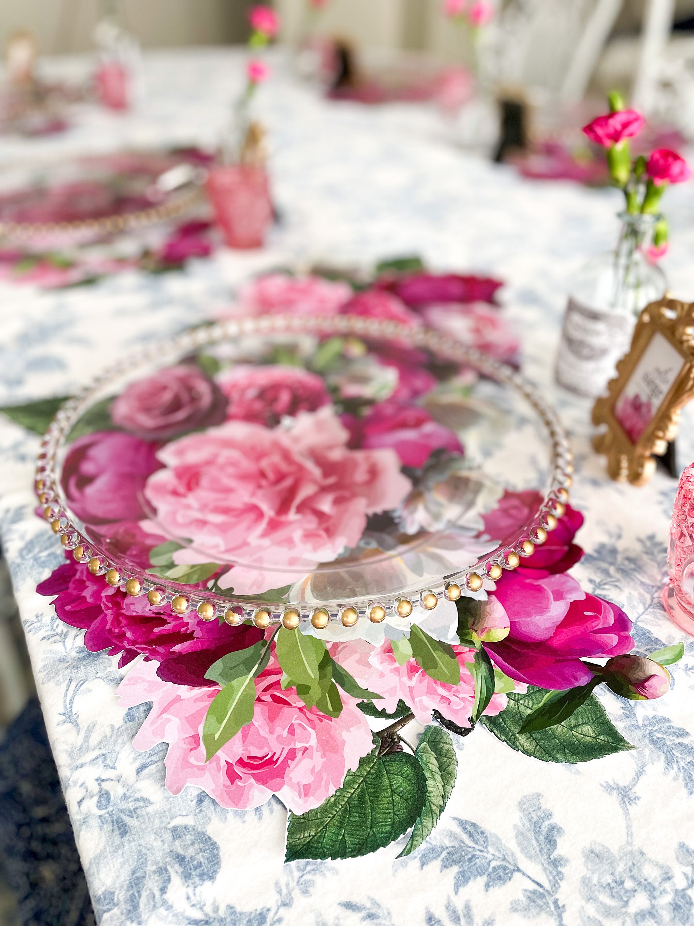 Printable Placemat / 12x18 / Floral / Pink Flowers / Digital Download ...