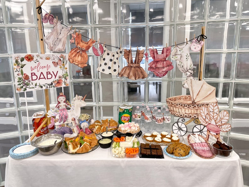 Vintage Clothesline Baby Shower / Printable Baby Shower / Digital Baby ...
