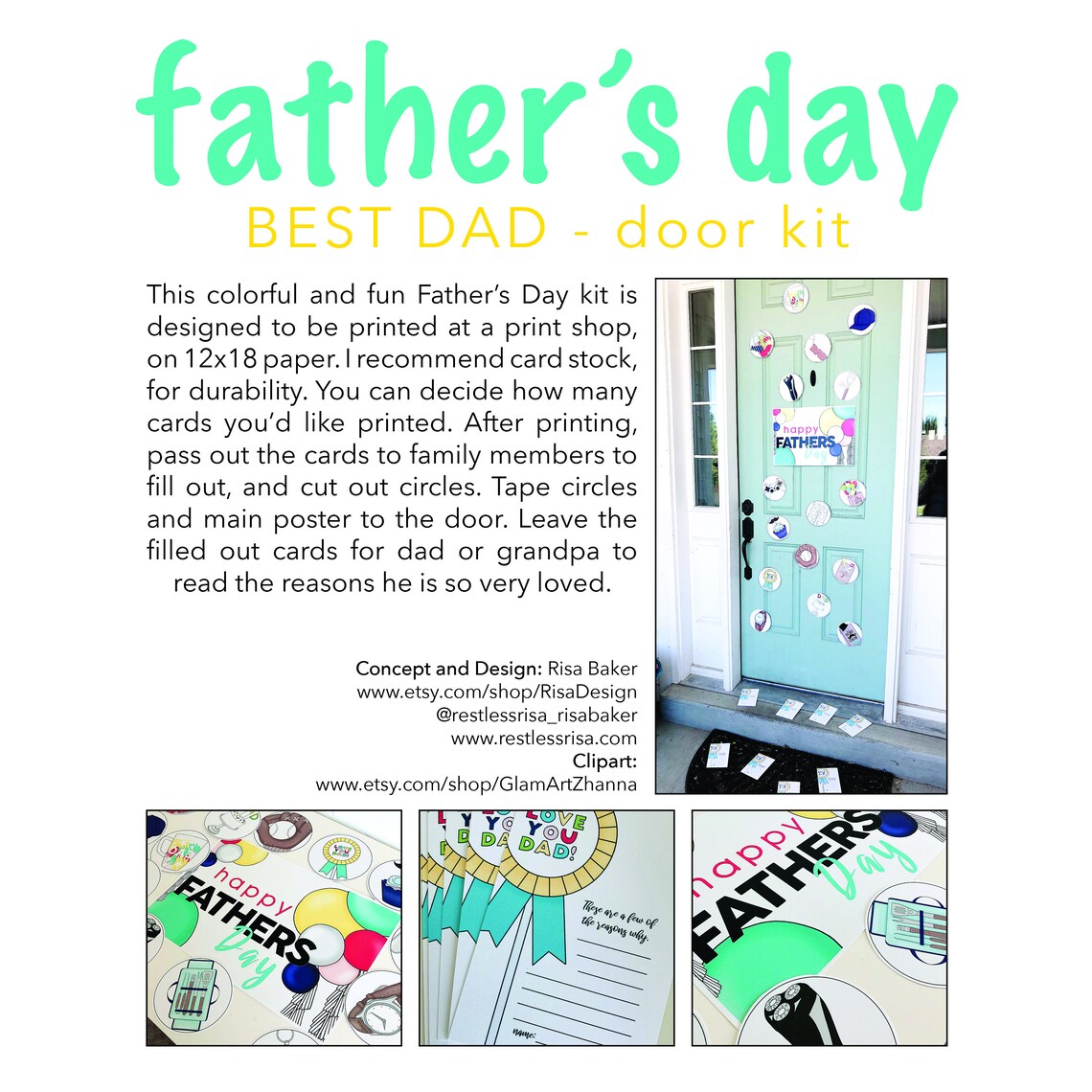 FATHER'S DAY / Door Kit / Father's Day Printable / | Etsy