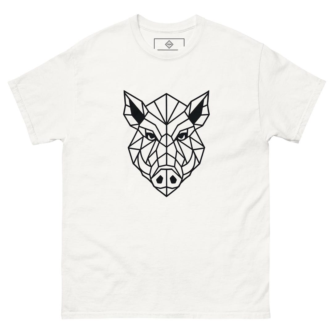 Geometric Wild Boar Head T-shirt - Etsy