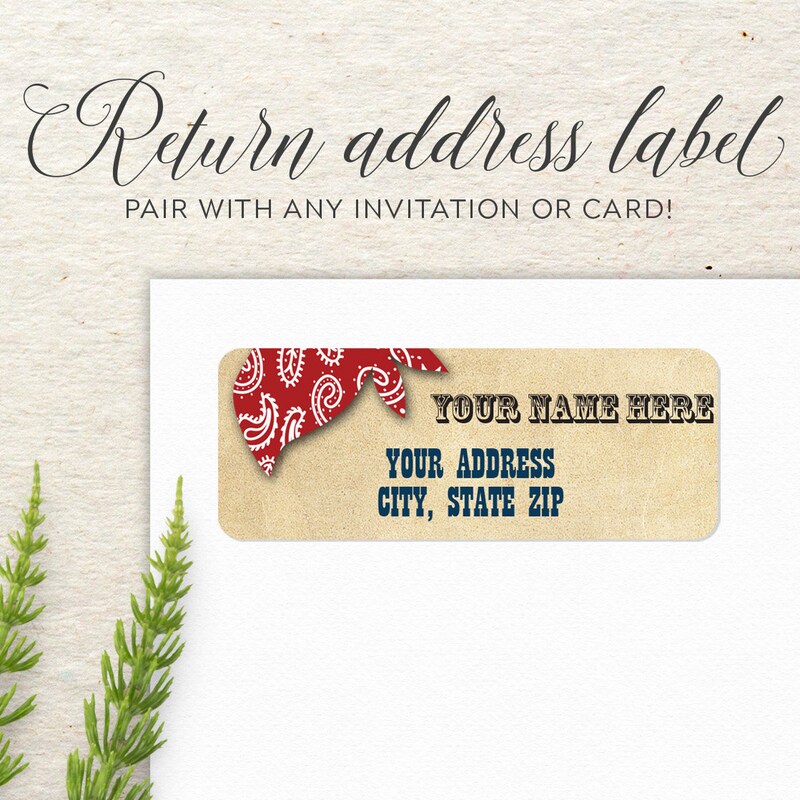 Cowboy Address Label - Etsy