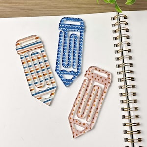 Jumbo Paperclip Bookmark, Giant Acrylic Paperclip, Huge Paperclip, Book ...