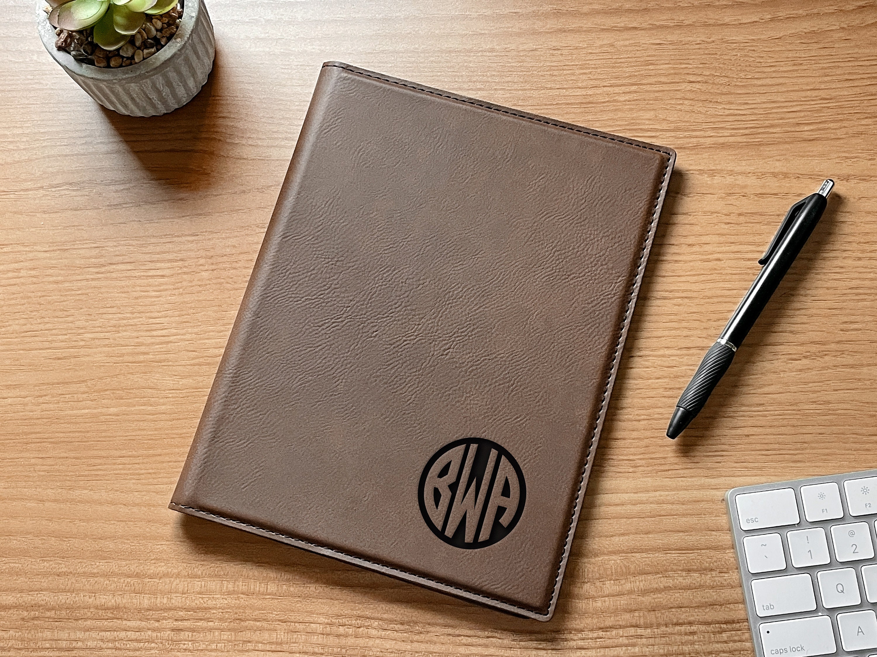 Personalized Leather Portfolio With Notepad, Custom Laser Engraved ...