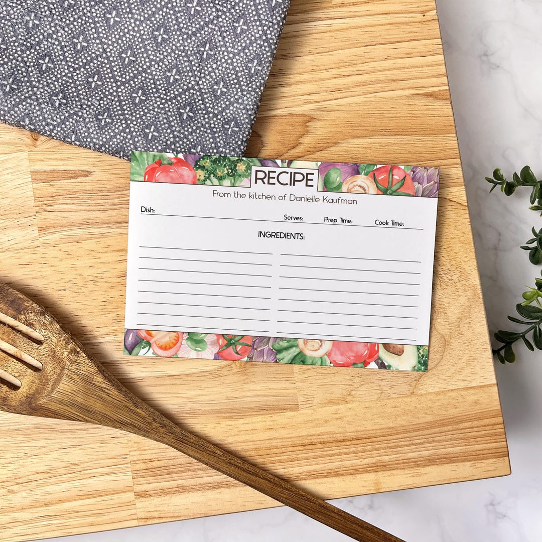 Custom Recipe Card, Personalized Family Recipe, Recipe Keepsake, Bridal ...