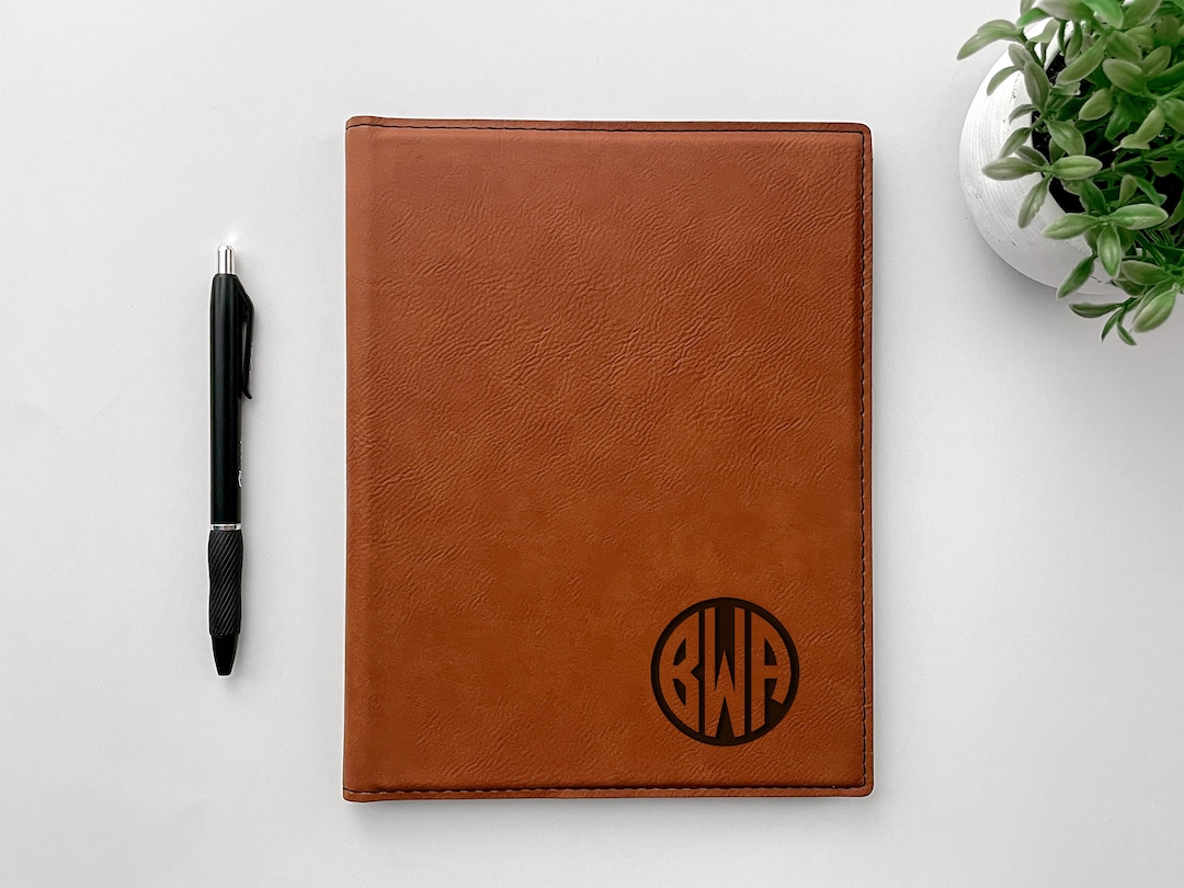 Personalized Leather Portfolio With Notepad, Custom Laser Engraved ...