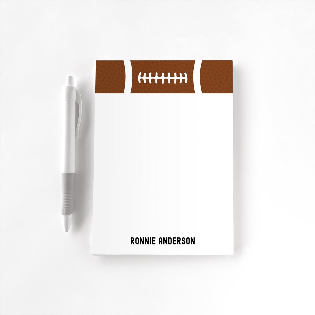 Football Personalized Notepad, Custom Notepad, Personalized Stationery ...