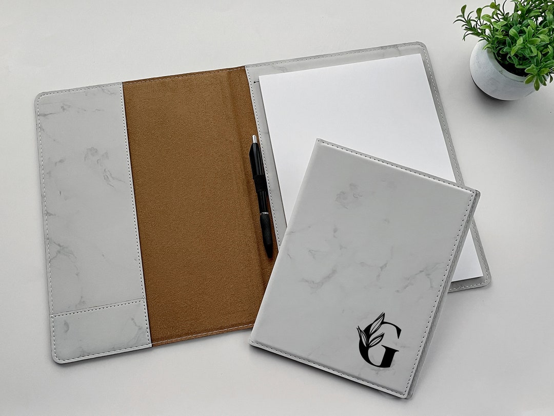 Personalized Leather Portfolio With Notepad, Custom Laser Engraved ...