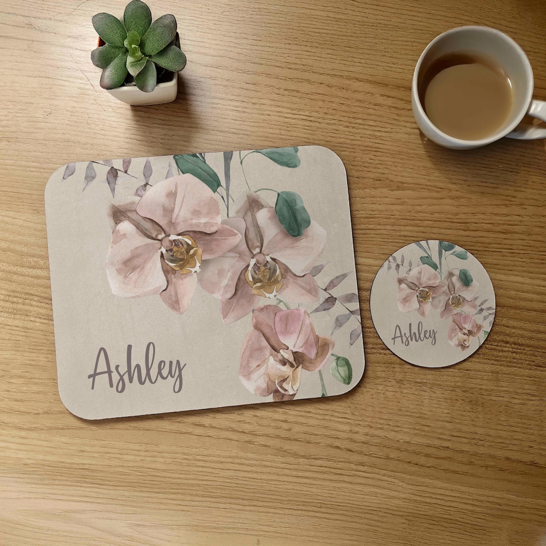Personalized Mousepad and Coaster Set, Custom Name Desk Decor ...