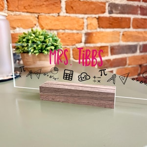 Teacher Name Plate, Acrylic Name Plate, Personalized Teacher Sign, Desk ...