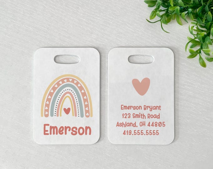 Rainbow Backpack Tag, Kids Bag Tag, Luggage Tag, Diaper Bag Tag ...