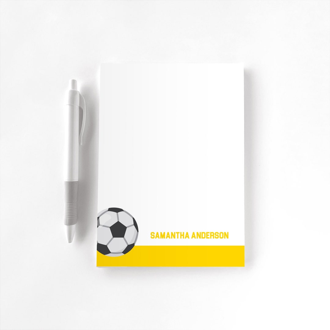 Soccer Personalized Notepad, Custom Notepad, Personalized Stationery ...