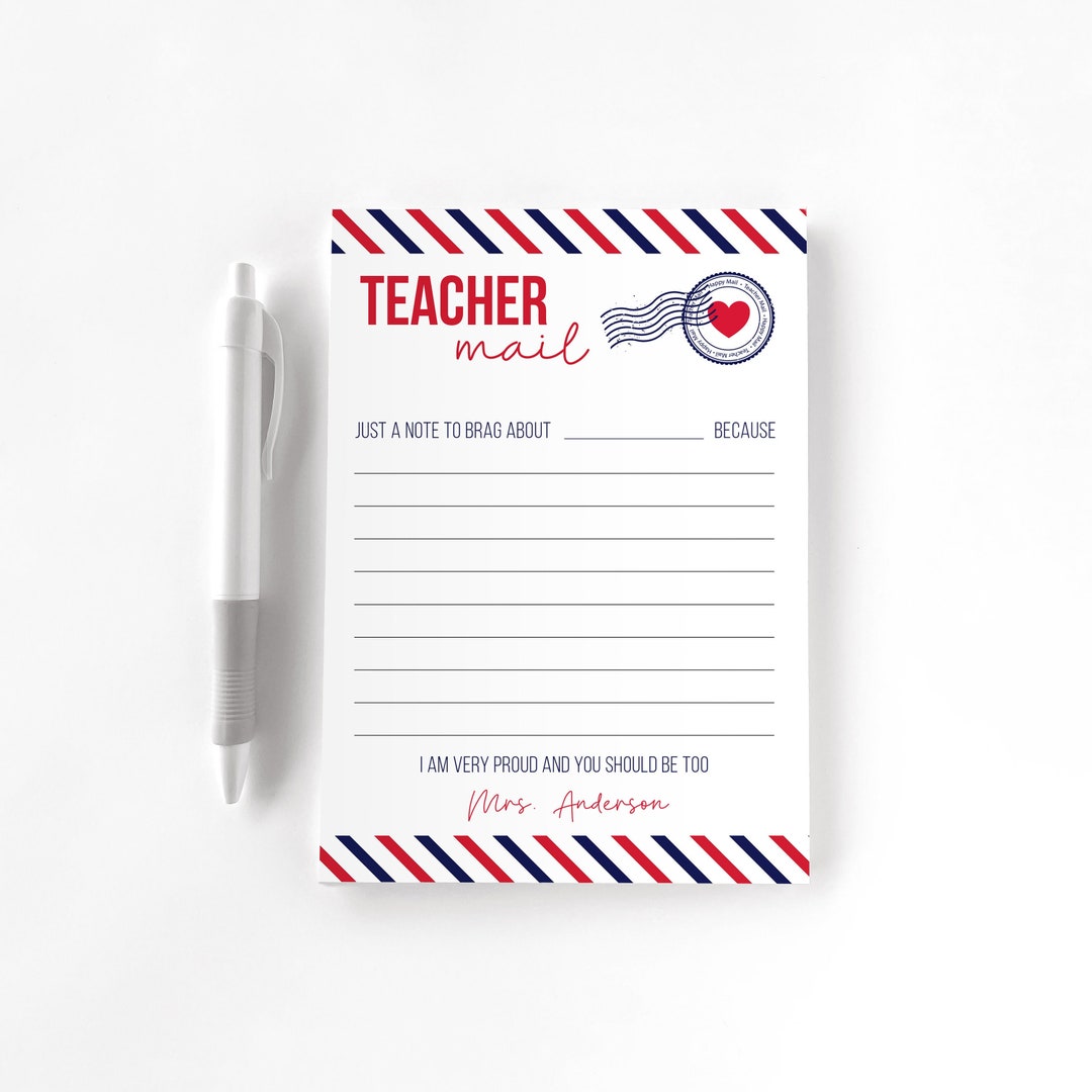 Teacher Personalized Notepad, Custom Teacher Pad, Teacher Appreciation ...