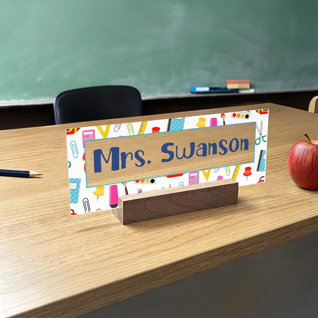 Teacher Name Plate, Acrylic Name Plate, Personalized Teacher Sign, Desk ...
