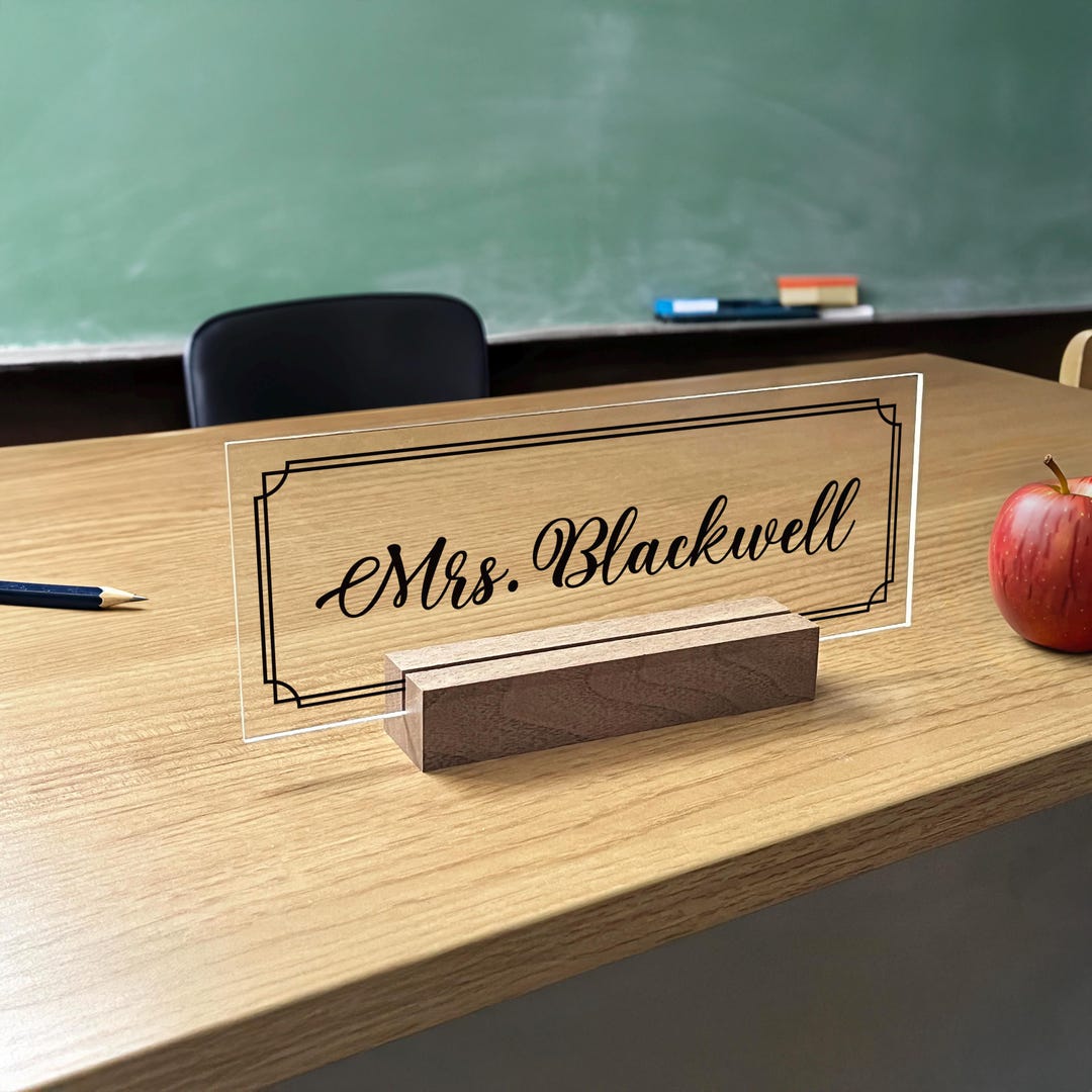 Teacher Name Plate, Acrylic Name Plate, Personalized Teacher Sign, Desk ...