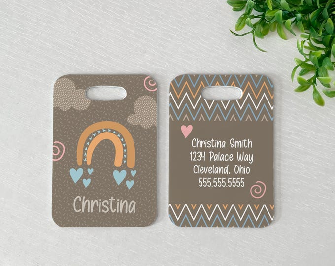 Rainbow Backpack Tag, Kids Bag Tag, Luggage Tag, Diaper Bag Tag ...