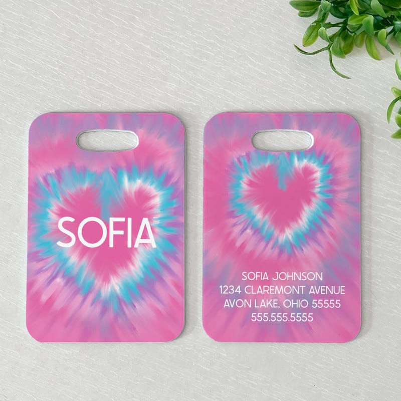 Custom Luggage Tag Heart - Etsy