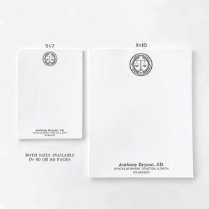 Personalized Notepad, Custom Notepad, Personalized Lawyer Stationery ...