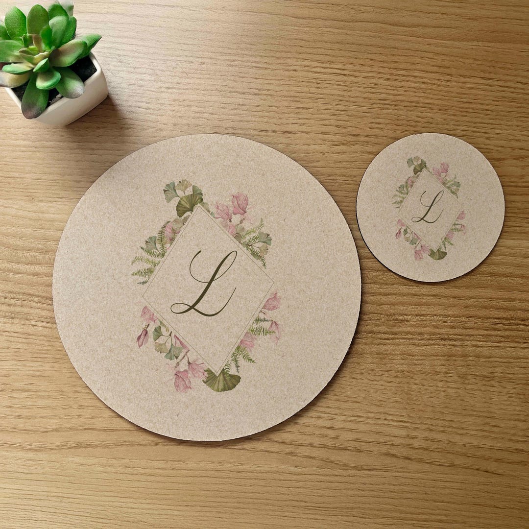 Personalized Name Desk Set, Mousepad and Coaster Set, Personalized Home ...