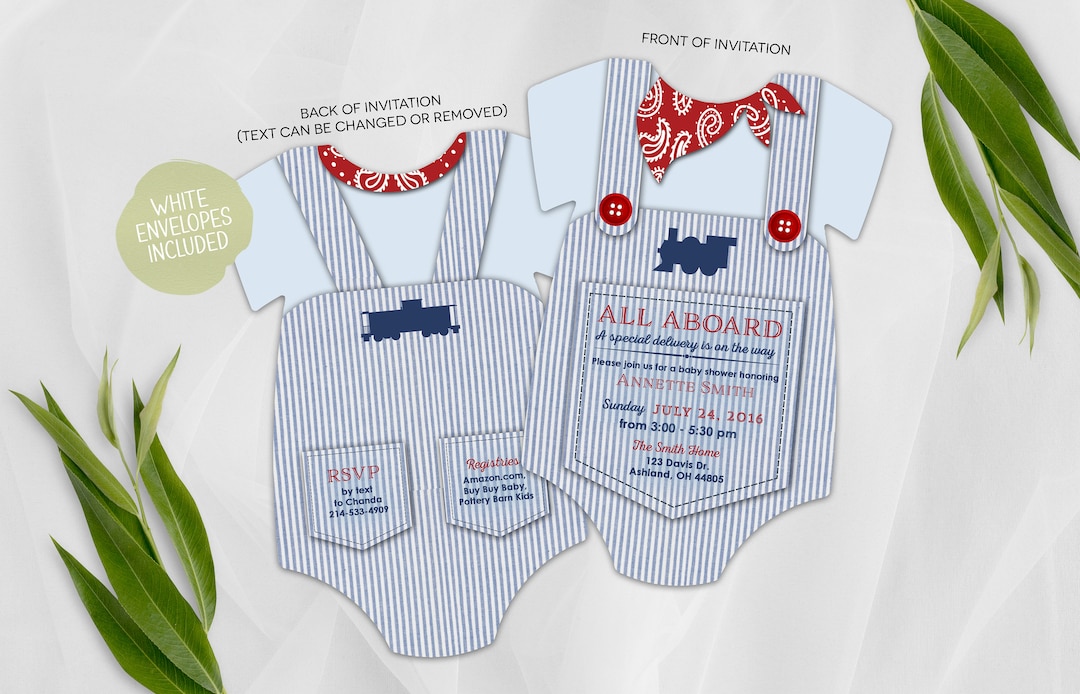 Baby Shower Invitation | Train Engineer Shower | Conductor Shower ...