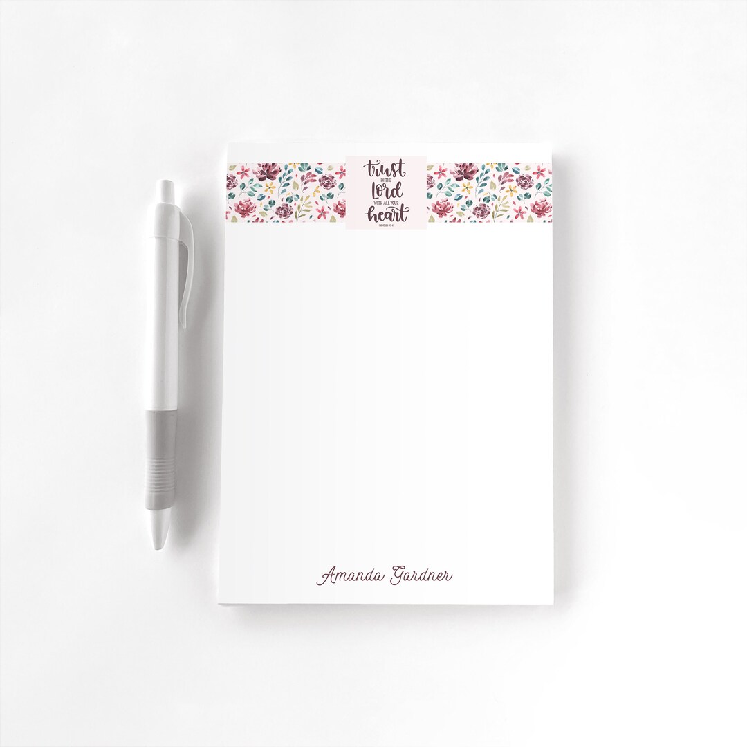 Religious Personalized Notepad, Custom Notepad, Personalized Stationery ...