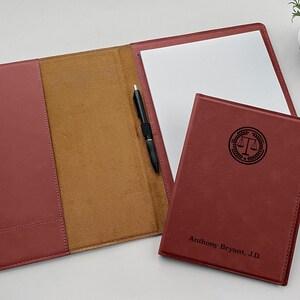 Lawyer Personalized Leather Portfolio With Notepad, Custom Laser ...