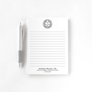 Personalized Notepad, Custom Notepad, Personalized Lawyer Stationery ...