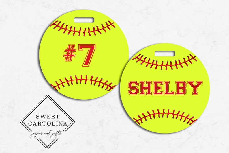 Softball Luggage Tag Personalized Bag/luggage Tag Kids - Etsy