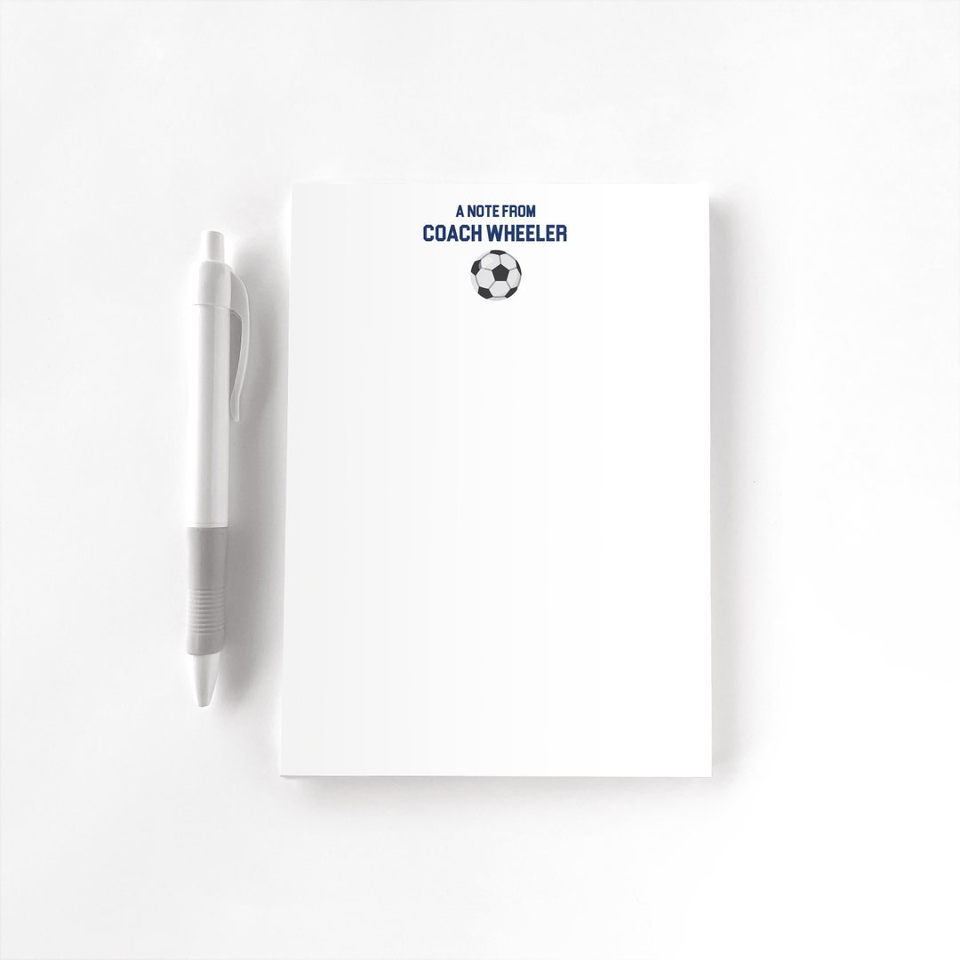 Soccer Personalized Notepad, Custom Notepad, Personalized Stationery ...