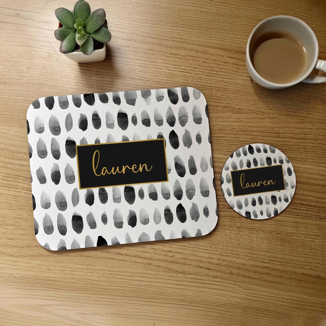 Personalized Name Desk Set, Mousepad and Coaster Set, Personalized Home ...